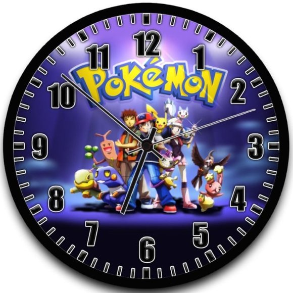Clock | Wall Decor | Pokemon Pikachu Ash Wall Decor Clock Great Gift ...
